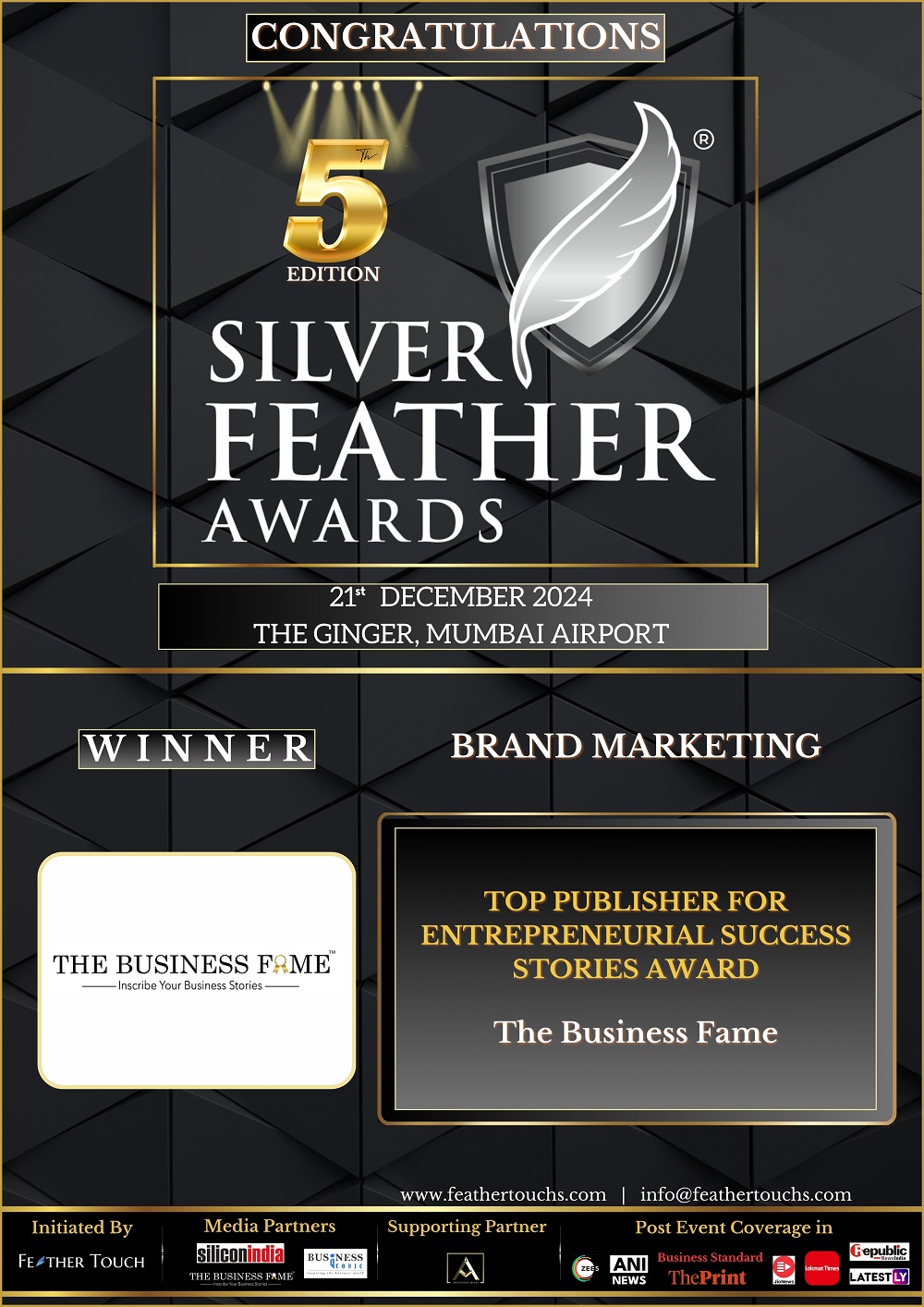 The Business Fame™ Honored with “Top Publisher for Entrepreneurial ...